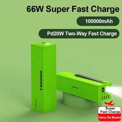 Cina PD22.5W Fast Charging ABS Power Bank 100000mAh Big Capacity Station per Notebook Laptop Triple Type C Otto USB in vendita