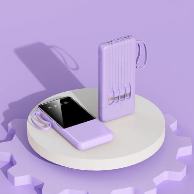 China Portable 4 in 1 Cable Power Bank with Over-discharging Protection and Apple Interface à venda