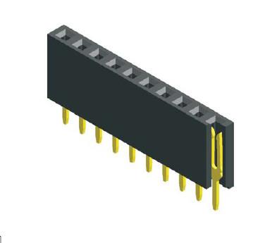 China female header,2.54mm pitch,single row 15pin,straight type,insulator height 8.5mm,gold plated for sale