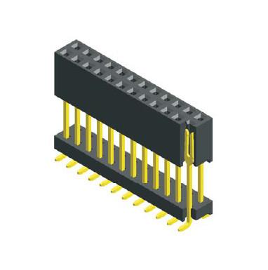 China Board Spacer Dual row SMT 2.54mm headers and female sockets,receptacles with locating peg,CSHC204 for sale