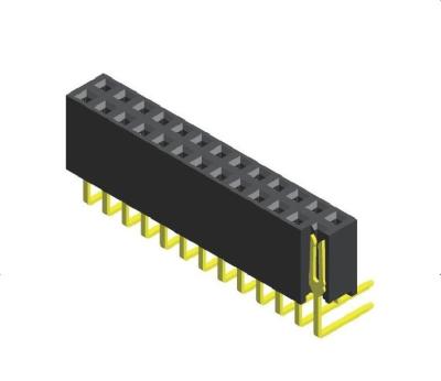 China Dual row Right angle 2.54mm pitch female pin header, socket connectors,receptacles,Cross with CSHB205 for sale