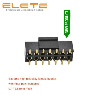 China 2.54mm female header, Reliable contact structure, with four-point contact,phosphor bronze, H=8.5mm for sale