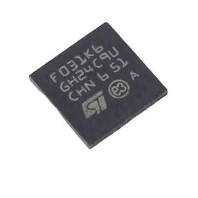 中国 標準的なマイクロ制御回路IC MCU 32BIT 32KB抜け目がない32UFQFPN電子部品の集積回路STM32F031K6U6 販売のため