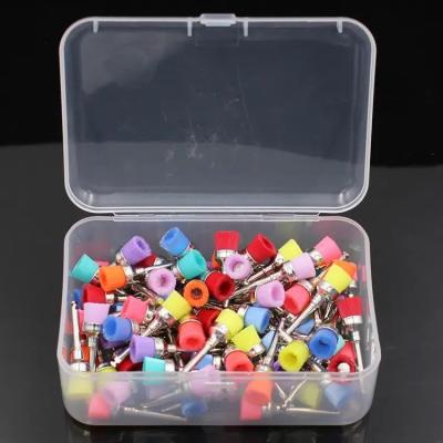 China Dental device accessories Consumables Dental Rotary Files Latch style flat prophy cup brush(colorful nylon) 100pcs/box for sale