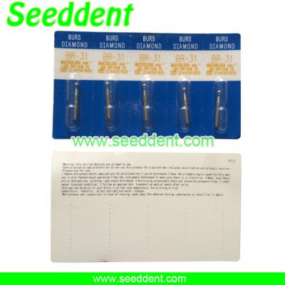 China A quality FG dental diamond burs high speed dental burs 5pcs/pack for sale