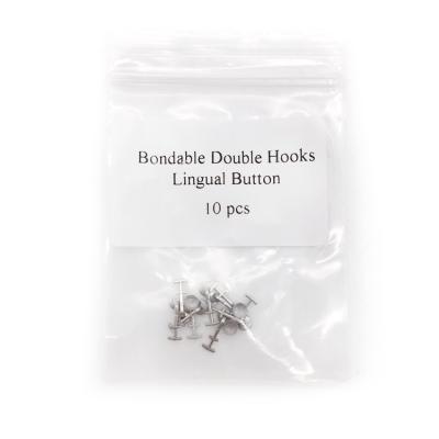 China SE-O162 Dental Orthodontic Bondable Double Hooks Lingual Buttons 9.83mm 10pcs/bag for sale