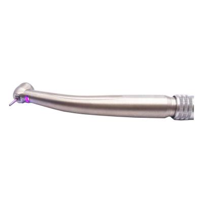 China Dental high speed purple led handpiece with Caries Detector 4 holes water push button handpiece with UV light for sale
