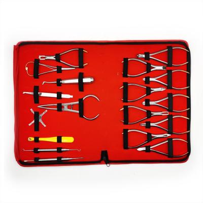 China SE-C009 Dental Orthodontic Pliers Set 18 Pieces Orthodontic Tool Set Dental Orthodontic Tools Assorted for sale