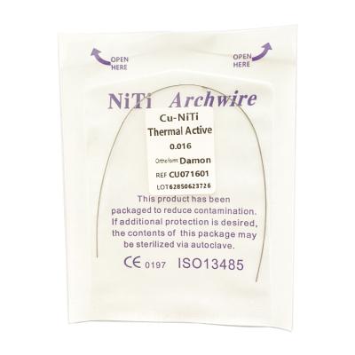 China Dental Orthodontic Cu-NiTi Rectangular / Round Arch Wire Damon Form 1pcs/bag Thermal Active Wire Can add Stopper for sale