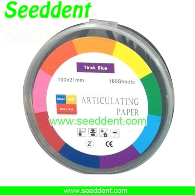 China Round package Straight type Red / Blue / Green Dental Articulating Paper for sale