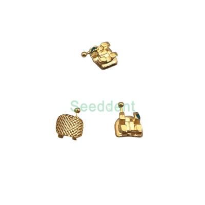 China Dental Roth / MBT Golde Plated Bracket / Orthodontic Golden Color Bracket SE-O070 for sale