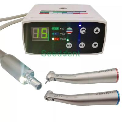 China Dental LED Electric Brushless Motor with 1:1 & 1:5 Fiber Optic Contra Angle / Micro Motor Dental for sale