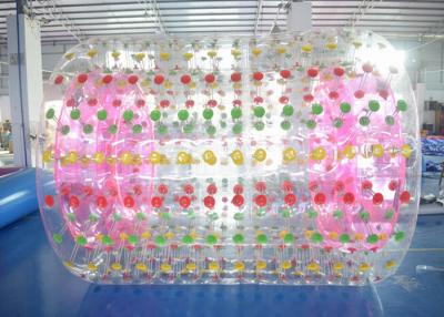 China Pink Inflatable Water Roller 2.4m*2.2m*1.6m , Inflatable Water Toys For Lake for sale