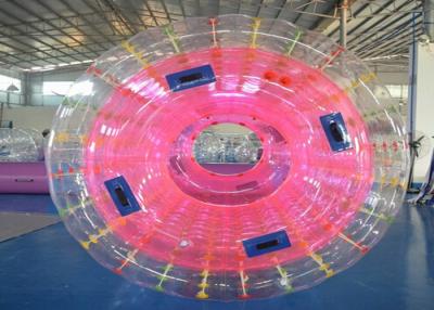 China Pink Inflatable Water Roller 2.4m*2.2m*1.6m , Inflatable Water Toys For Lake for sale