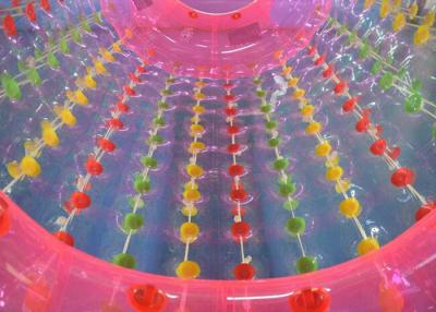 China Pink Inflatable Water Roller 2.4m*2.2m*1.6m , Inflatable Water Toys For Lake for sale