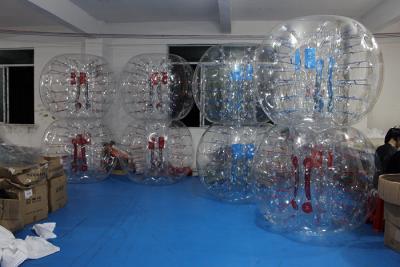 China Duidelijk opblaasbaar de bellenvoetbal 0.8mm van de bumperbal de diameter van pvc 1.5m Te koop