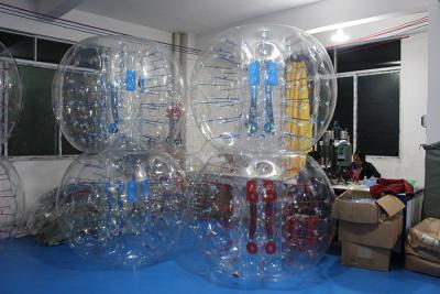 China Duidelijk opblaasbaar de bellenvoetbal 0.8mm van de bumperbal de diameter van pvc 1.5m Te koop