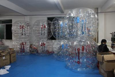 China Duidelijk opblaasbaar de bellenvoetbal 0.8mm van de bumperbal de diameter van pvc 1.5m Te koop