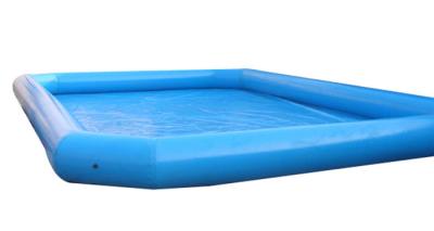 China 0.6 mm / 0.9 mm Pvc Plastic Blue Inflatable Swimming Pools Portable Above Ground for sale