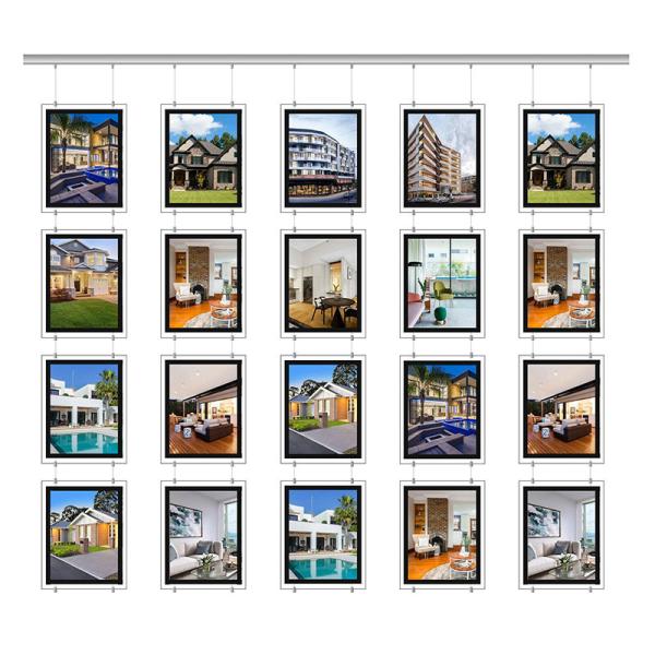 Quality Landscape Real Estate Window Hanging Display Office A4 Advertising Led Light Box for sale