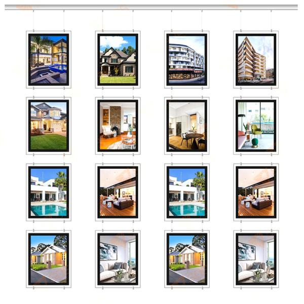 Quality Landscape Real Estate Window Hanging Display Office A4 Advertising Led Light Box for sale