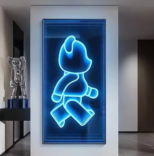 Quality Home Magic Mirror Neon Sign Infinity Neon Led Rgb Signboard 3D Glass Neon Sign for sale