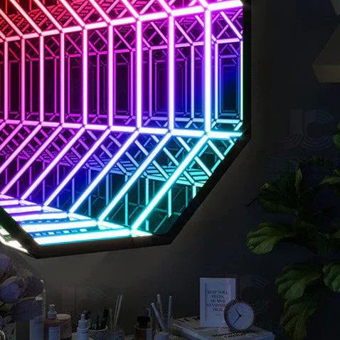 Quality 220V 3D Glass Neon Mirror Sign With Neon Tube Party Led Neon Strip Multicolor for sale