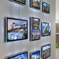 China Wall Mounted Window Display Led Lighting Picture Frames Rectangular Crystal Light Box for sale