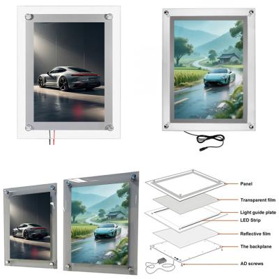 Китай Прочный стеклянный светодиодный световой ящик для наружной рекламы внутри помещений продается