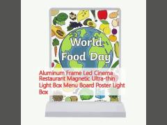Aluminum Frame Led Cinema Restaurant Magnetic Ultra-thin Light Box Menu Board Poster Light Box