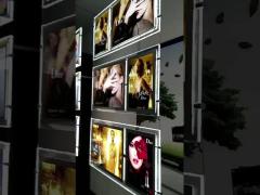 Sistema di visualizzazione sospeso con cavo a telaio a telaio acrilico di formato A4