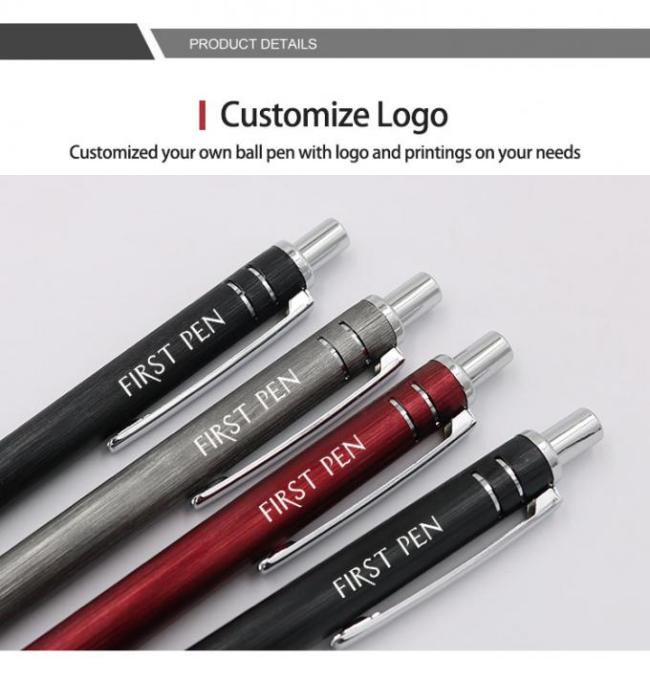 Classic Metal Ballpoint Pen Aluminum Promotion Logo Press Ball Pen 4