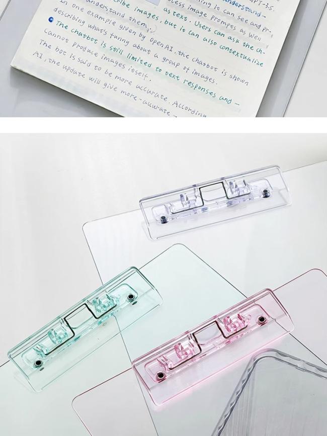 PET material transparent ins wind board clip for A4 file folder, exam papers storage, receipts organization, writing board pad