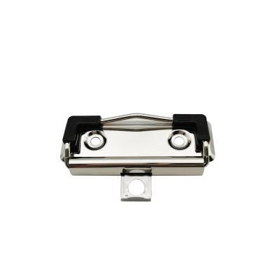 China Rectangular Clipboard Clips Metal Notepad Clips 70*30mm With Corner Guards And Ear Hangers for sale