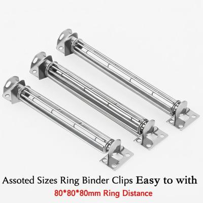 China Assorted Sizes Ring Binder Clips Easy to with 80*80*80mm Ring Distance for sale