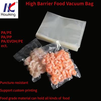 China Saco transparente plástico da soldadura térmica do aferidor do saco de Vacuumizing da barreira do produto comestível à venda
