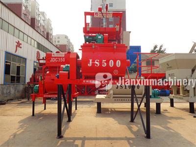 China Automatic containerized new condition js500 concrete twin shaft mixer for sale