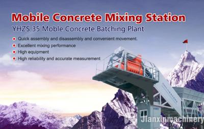 China Enviroment friendly yhzs mobile concrete batching plant for sale