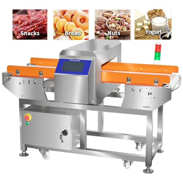 Quality Touch Screen Detect All Kinds Of Metals Conveyorised Meat Food Seafood Chocolate Cookies Nuts Metal Detector for sale