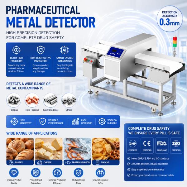 Quality All Kinds Of Metals Conveyor Food Factory Meat Food Seafood Chocolate Cookies Nuts Metal Detector for sale
