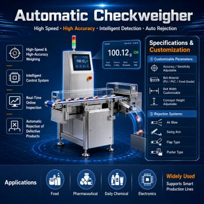 China Auto Weighing Packing Machine 500kg-800kg With Reject Function Conveyor Checkweigher for sale