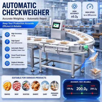 China Automatic Weighing Conveyor Checkweigher Food Packaging Manufacturerweighing sorting machine for sale