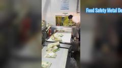 Auto Conveying Metal Detector Food Safety For Package Line , 300*150mm Tunnel Size