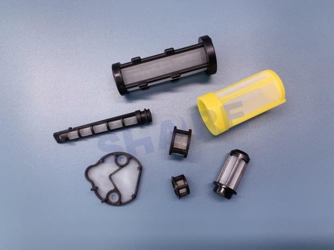 mesh insert injection moulded filter