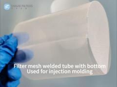 Welded Filter PP PA PET Mesh Tube with Bottom 150 200 300 400 500 Micron Used for Injection Molding
