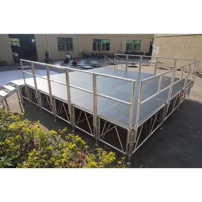China Fireproof Surface 4ftx8ft Cheap portable stage with steps outdoor portable wedding stage for sale
