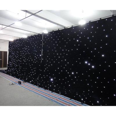 China Black velvet stage curtain  fairy lights curtain led wedding backdrop curtains for sale
