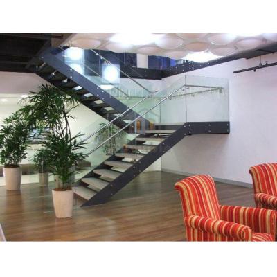 China indoor staircase solid wooden staircase design iron stairs of the house price wood stair treads Staircase for sale