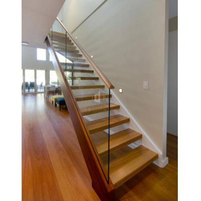 China modern design steel wood stairs wood stair treads Staircase indoor staircase l shape stairs for sale