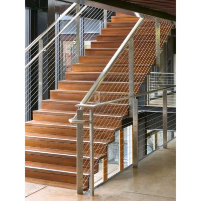 China indoor balcony baluster round post stainless steel cable railing for sale